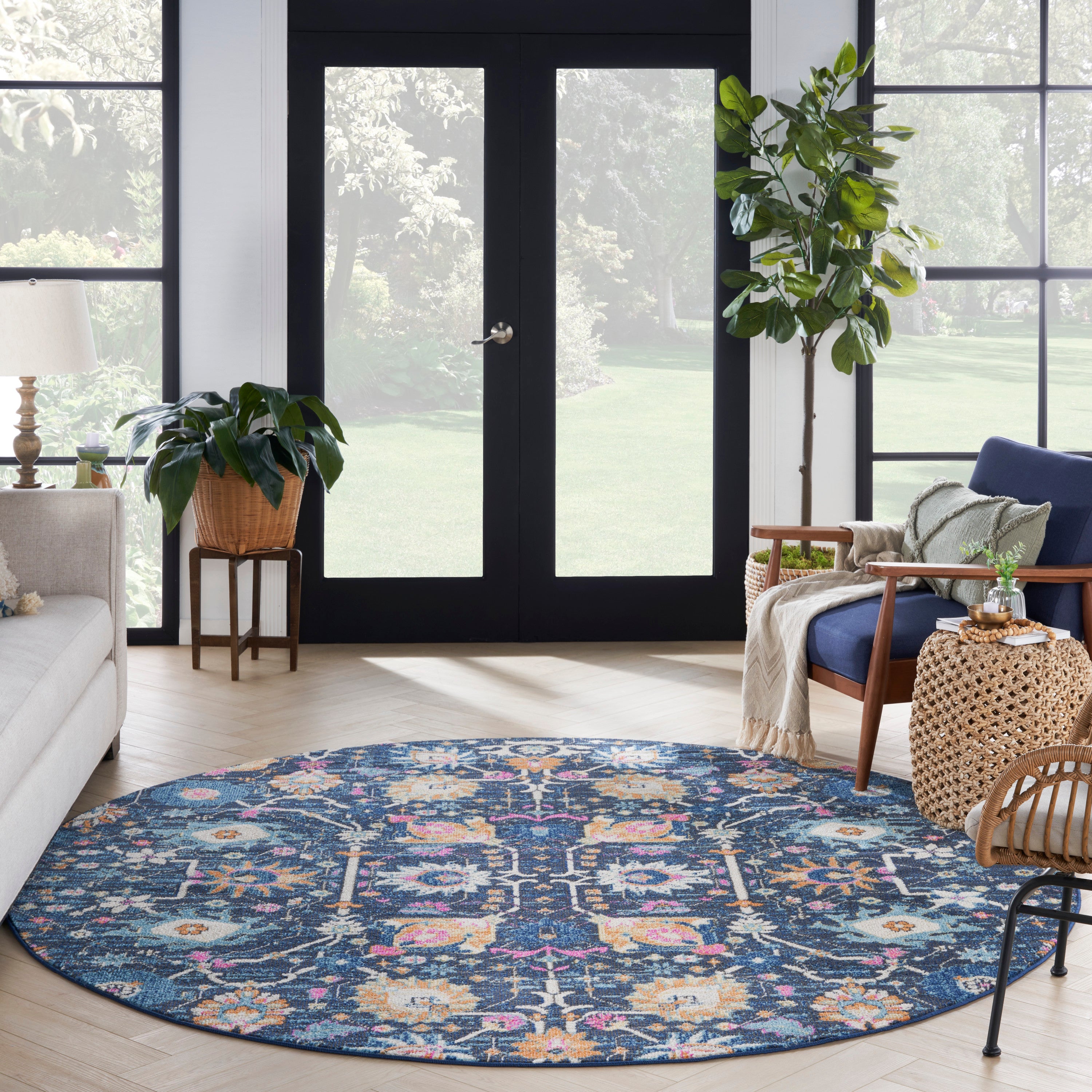 Nourison Passion Navy Bohemian Indoor Area Rug | Homestitch