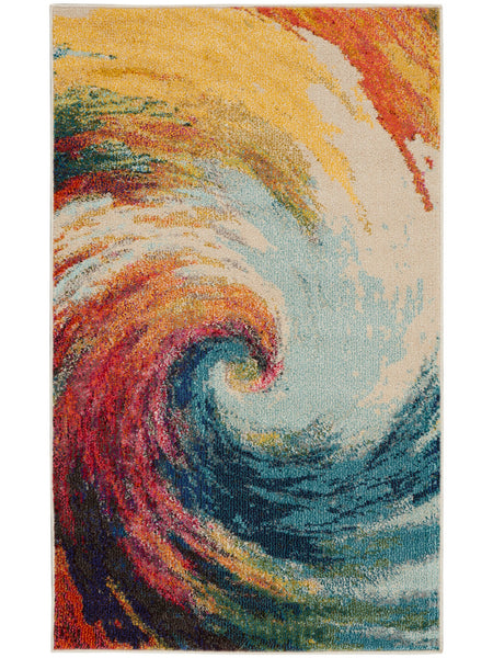 Celestial CES07 Abstract Modern Wave Area Rug | Homestitch