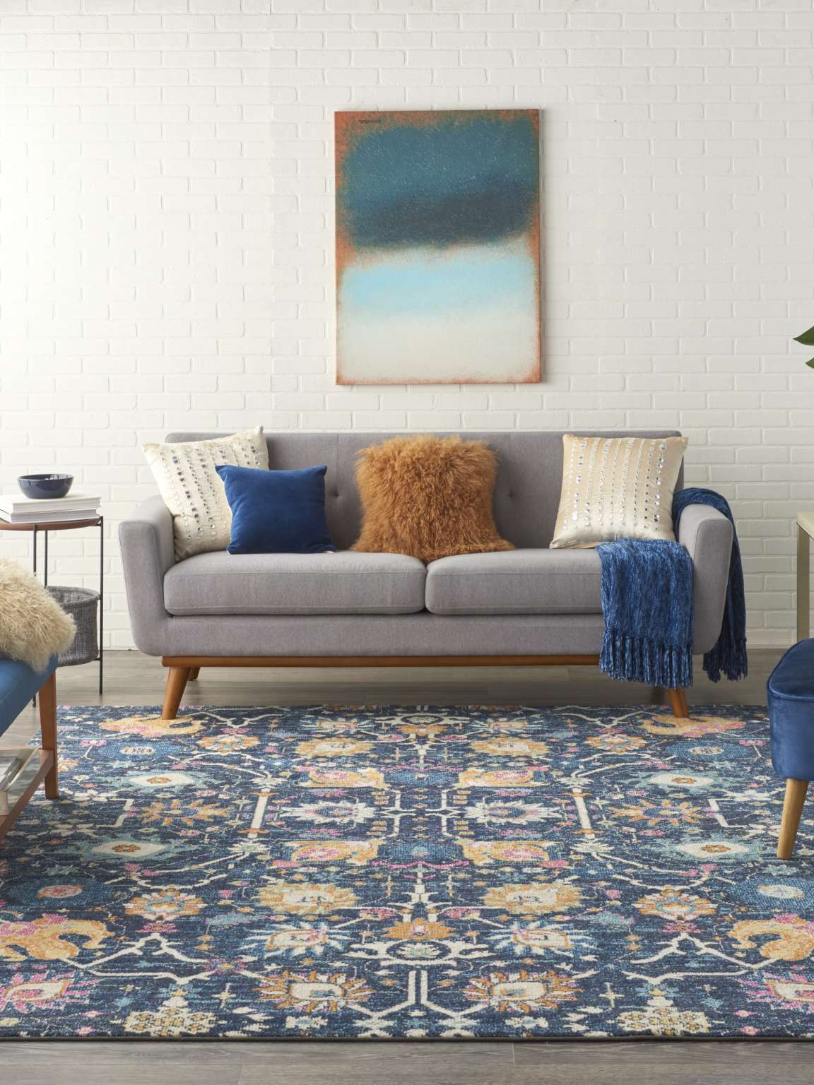 Nourison Passion Navy Bohemian Indoor Area Rug | Homestitch