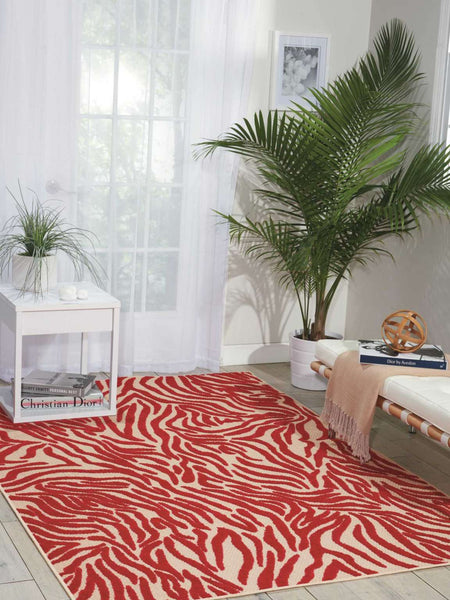 Aloha Animal Print Red Indoor/Outdoor Area Rug | Homestitch